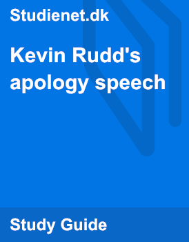 Kevin Rudd's apology speech | Studienet.dk