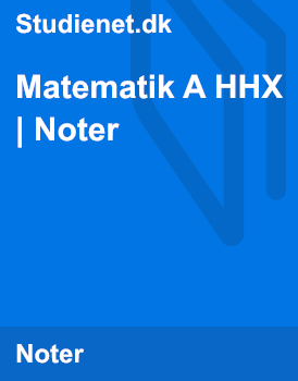 Matematik A HHX | Noter | Studienet.dk